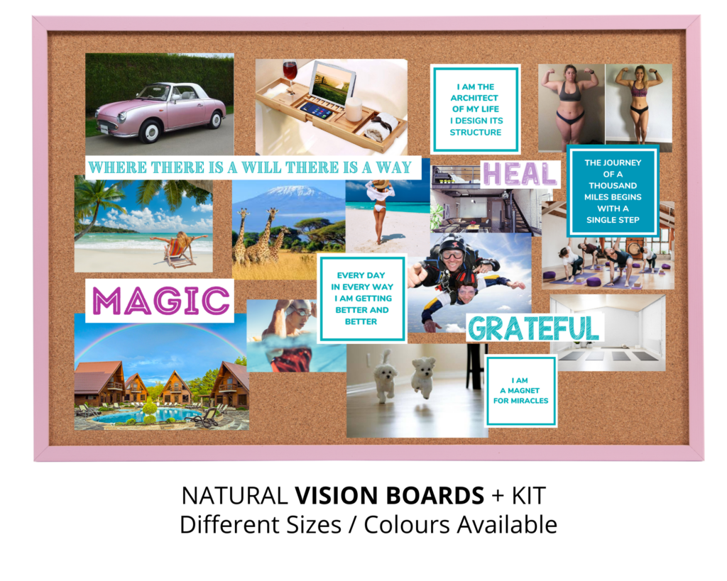 NATURAL CORK VISION BOARDS (different frame colours available ...